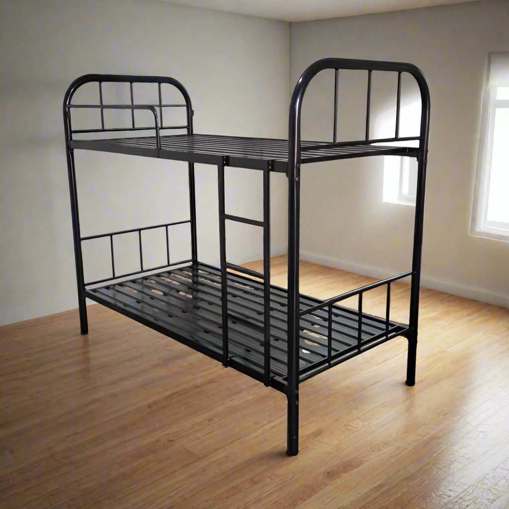 Apollo Double Bunk Black Metal Frame – Bamboo Mattresses
