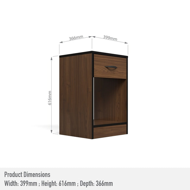 Essential One Drawers Pedestal Brown Walnut – Bamboo Mattresses