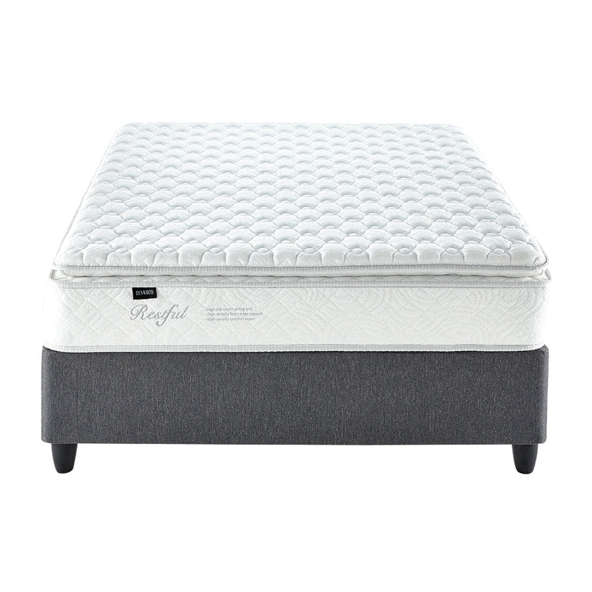 Henwood Restful Pillowtop Queen Bed Set Extra Length – Bamboo Mattresses