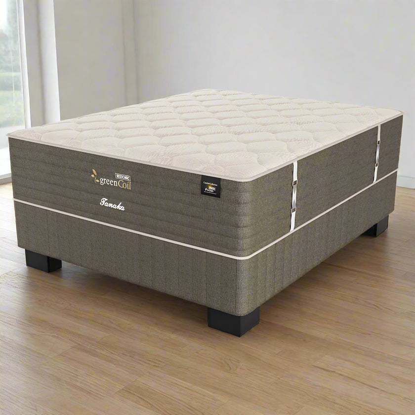 Restonic Tanaka Plush Single Bed Set Extra Length – Bamboo Mattresses